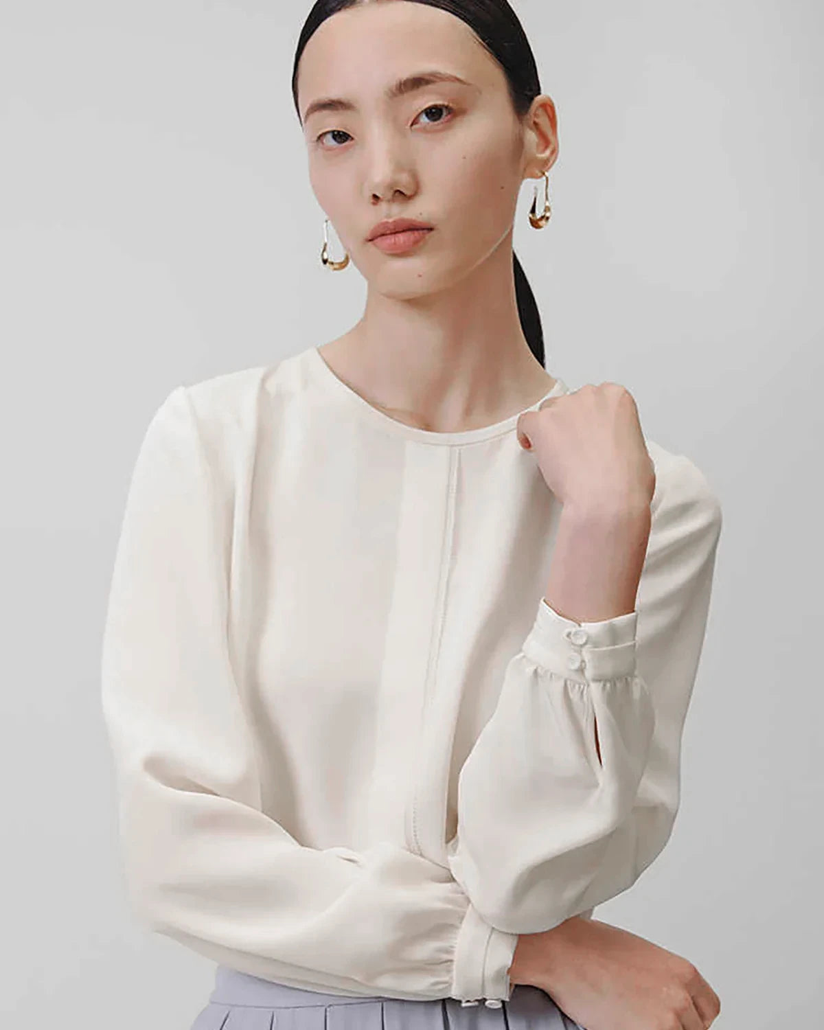 DaisySilk Womens Crew Neck Basic Silk Shirt Long Sleeve – DAISYSILK